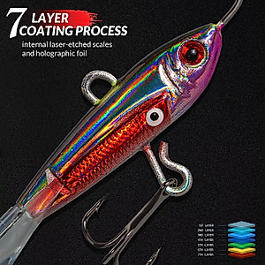 THKFISH Ice Fishing Jigs Vertical Jigs Kit Ice Fishing Tackle A-10g+C-10g