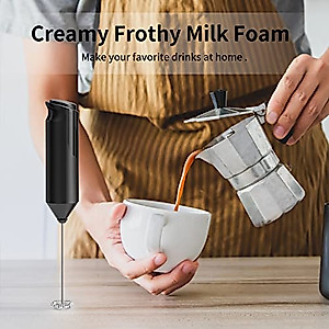 Milk Frother for Coffee, Handheld Frother Electric Whisk, Milk Foamer, Mini Mixer and Coffee Blender Frother for Latte, Matcha, Cappuccino, Hot Chocolate, Battery Operated Mini Drink Mixer