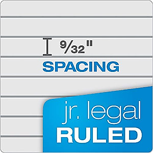 Tops 63060 Prismt Plus Jr. Legal Rule Writing Pads, 5x8, Pastel Gray, 50 Sheets/pad, 12/pk