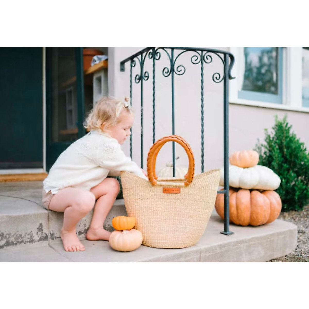 Summer Tote Basket Bag Market Basket African Basket Bag African U Shopper Bolga Basket Real Leather Handles