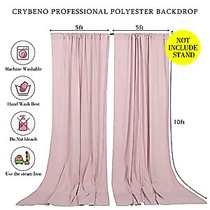 Dusty Rose Polyester Backdrop Curtains 2 Panels 5ft x 10ft Photo Shoot Background Drapes for Wedding Party Bridal Shower Engagement Decorations
