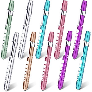 Penlight for Nurse Pen Light LED Reusable Pen Light with Pupil Gauge Nurses Pin Light for Torch Medical Students Doctors Daily Use with Pocket Clip Nurse Gifts(10 Pieces,Fresh Colors)