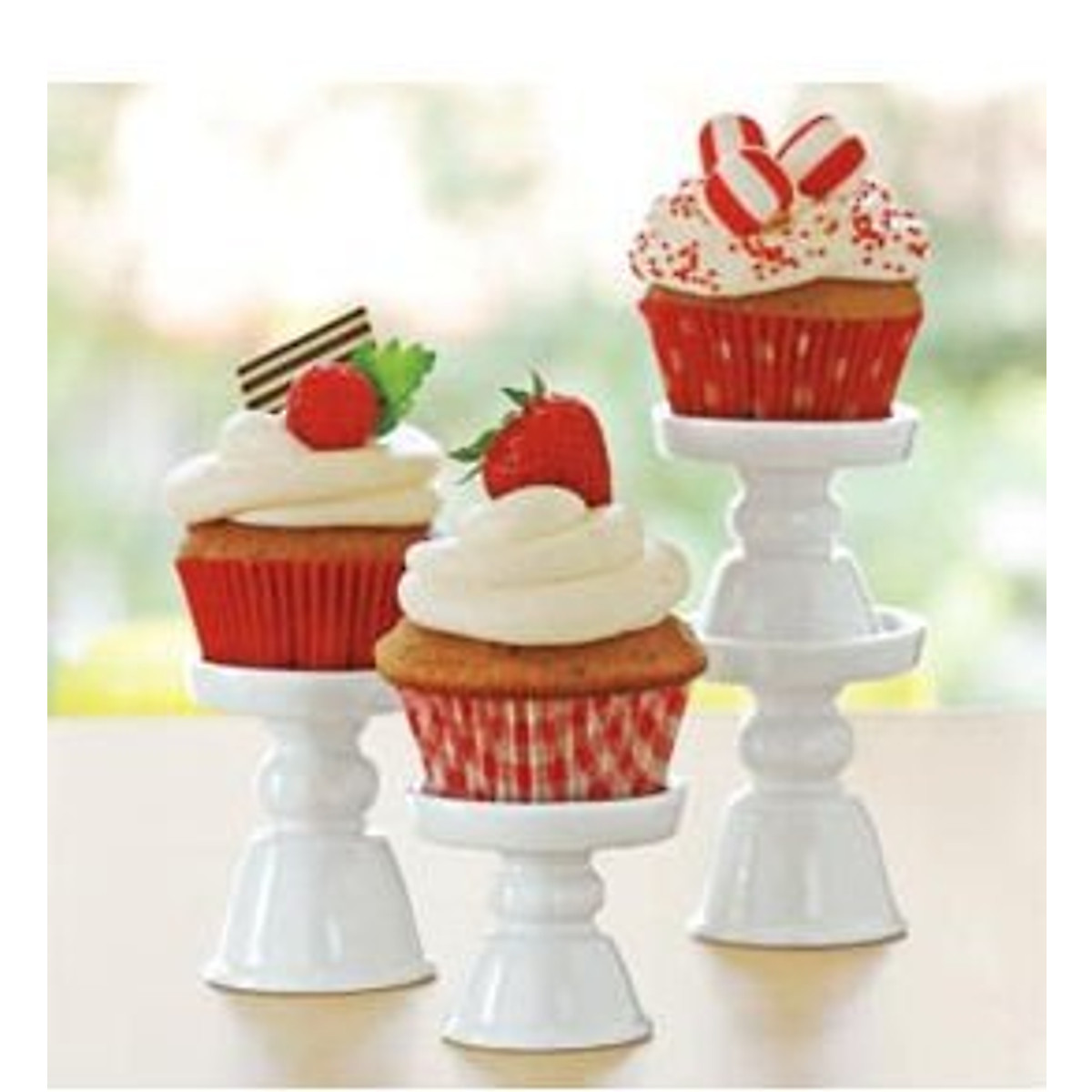 Porcelain Cupcake/Mini Treat Pedestal Stands - Set of 4