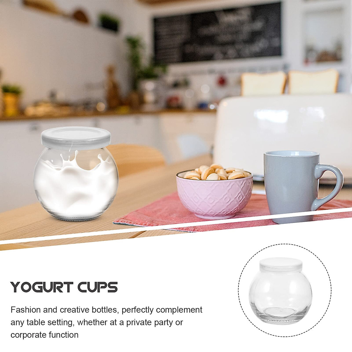 Hemoton 2pcs spherical pudding bottle glass honey bottles glass candy jars yogurt jars with caps yogurt storage glasses nuts jars mason jar glasses glass pudding jars with cover plastic