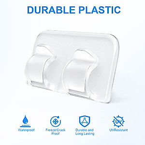 Hooks for Outdoor String Lights Clips: 25Pcs Heavy Duty Cable Clip with Waterproof Adhesive Strips for Hanging Christmas Light - Outside UV-Resistant Clear Cord Holders Outdoors Rope Organizer