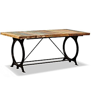AJSEOYBS Dining Table Mid-Century Vintage Kitchen Table for Person for Dining Room Balcony Cafe Bar,Dining Table Solid Reclaimed Wood 70.9"