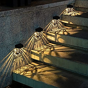 SOLPEX Solar Fence Lights, Solar Deck Lights 8 Pack, LED Waterproof Outdoor Wall Lights, Christmas Halloween Decoration forDeck, Patio, Stairs, Yard, Steps, Wall, Path & Driveway