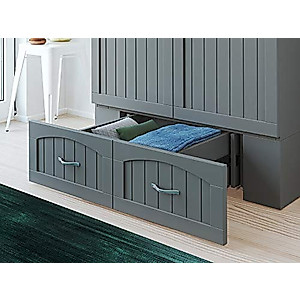 AFI Southampton Murphy Bed Chest with Charging Station, Twin XL, Grey