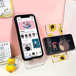 Cute Phone Stand for Desk Clear Yellow Sunflower Girls Women Kids Pretty Flower Floral Adjustable Phone Stand Holder Desk Accessories Compatible with All Phones,Tablets,iPhone,Switch,iPad.