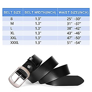 SUOSDEY Fashion Womens Soft Leather Belt, Waist Belt with Pin Buckle for Jeans Pants, black belt,width 1.3"