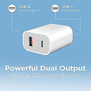 USB-C Wall Charger [2 Pack],20W iPhone Fast Charger Block with PD 3.0 Compact USB C Charger Power Adapter Compatible with iPhone 14/14 Pro/14 Pro Max/14 Plus/13/12/11, XS/XR/X, Watch Series 8/7 Cube