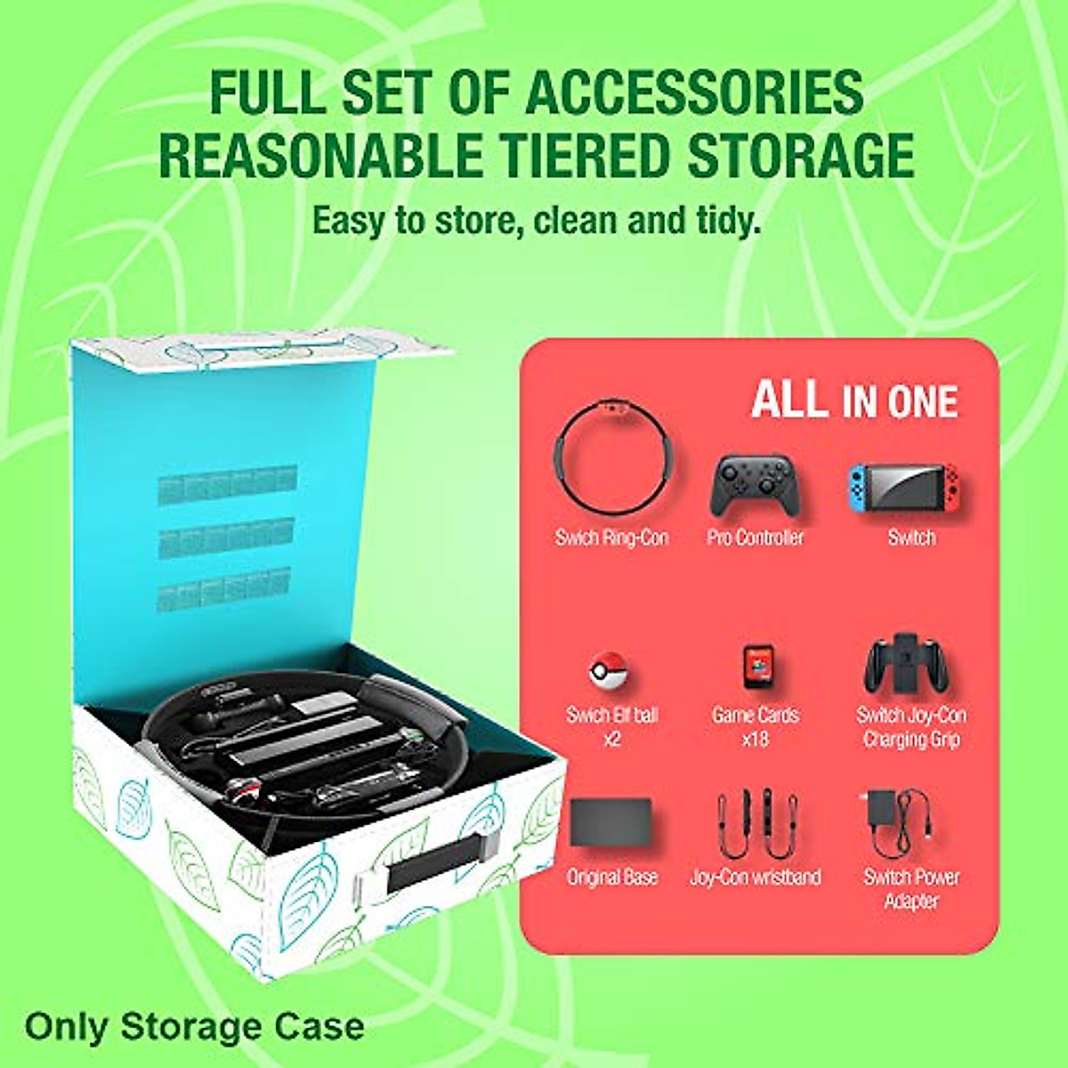 Buyfunny01 Switch Storage Box Magic Stick DIY Assembly Storage Case Host Protection Professional for Switch,49.5x35x5cm,White