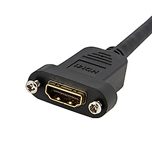 StarTech.com 3ft HDMI Female to Male Adapter, 4K High Speed Panel Mount HDMI Cable, 4K 30Hz UHD HDMI, 10.2 Gbps Bandwdith, 4K HDMI Female to HDMI Male, HDMI Panel Mount Connector Cable (HDMIPNLFM3)