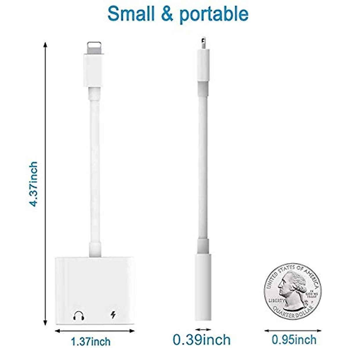 [Apple MFi Certified] 2 Pack Headphone Adapter for iPhone, iPhone Adapter for Headphone Jack and Charger 2 in 1 Lightning to 3.5mm AUX Audio + Charger Splitter for iPhone 14/13/12/11/XS/XR/X 8 7/iPad