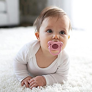 Dr. Brown’s Anti-Colic Options+ Baby Bottles, Narrow, Pink Floral Designs, 8oz, 4 Pack and HappyPaci 100% Silicone Pacifier 0-6m, BPA Free, White, Pink, Light Pink 3-Pack