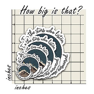 Miraki To The Stars Who Listen Sticker, Mountain Stickers, Cute Stars Stickers, Water Assitant Die-Cut Vinyl Stickers Decals for Laptop Phone Kindle Journal Water Bottles, Stickers