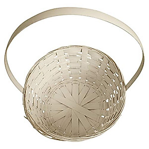 Wald Imports 4500/S3 Bamboo Basket, Set of 3 W/Handle, White