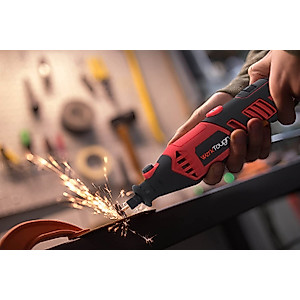 Werktough 170W Rotary Tool Kit High Power High Speed High Value Accessories 100pcs Including Universal Keyless Chuck Flexible Shaft and Cutting Guide and With Hanger Low Noise Low Vibration