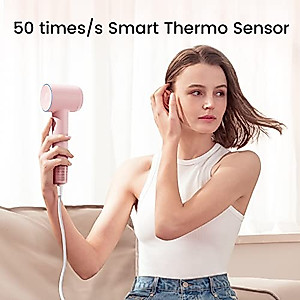 Laifen Hair Dryer Swift SE, 200 Million Negative Ionic Blow Dryer with 105,000 RPM Brushless Motor 1400W Powerful for Fast Drying High-Speed Low Noise Hairdryer for Home, Travel (Matte Pink)