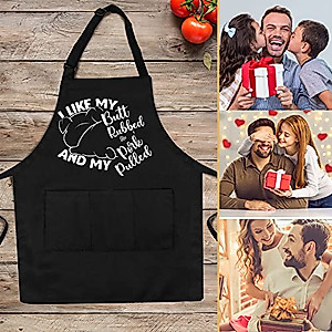 Cusugbaso Grilling Aprons for men, One Size Funny Grill Aprons with Three Pockets Cooking Chef Aprons Funny Birthday, Christmas, Father's Day Grill Gifts for Dad, Men, Husband
