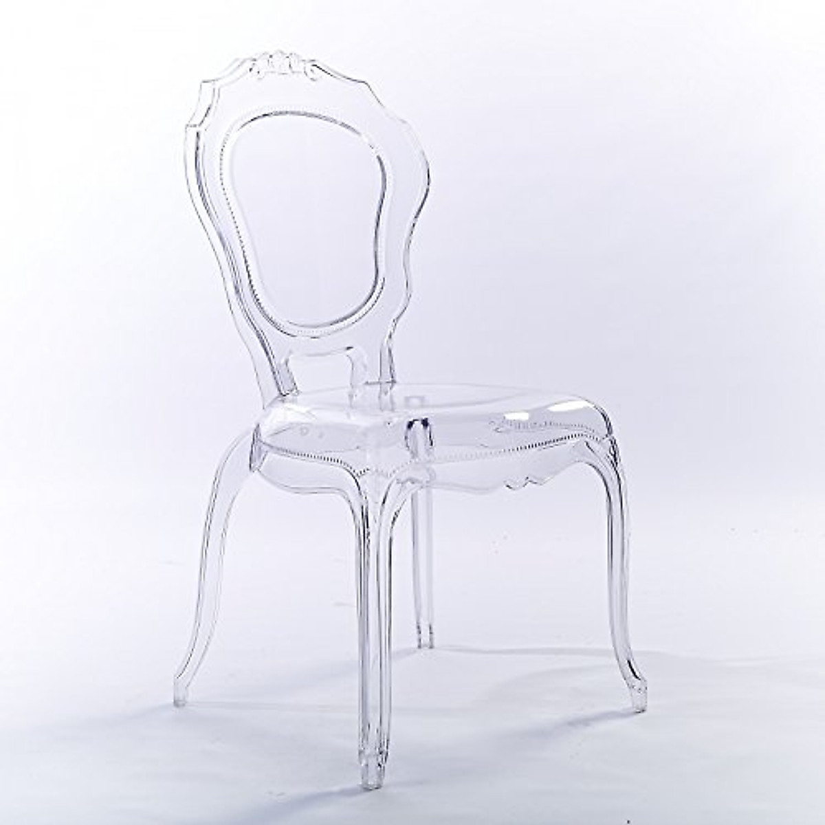 2xhome - Belle Style Ghost Chair Ghost Armchair Dining Room Chair - Armchair Lounge Chair Seat Higher Fine Modern Designer Artistic Classic Mold (Clear Bella X2)