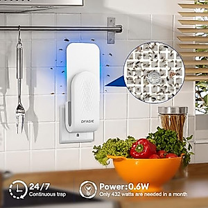 DFAGIE Fly Trap Indoor(1 Device + 5 Glue Cards), Plug-in Flying Insect Trap for Mosquito, Flies, Fruit Flies, Moths, Gnats, Gnat Trap for House Indoor, White