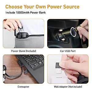 Runjoy Portable Heating Pad, Cordless and Rechargeable Heating Pad with 10000mAh Battery, 3 Heat Settings, Fast Heating and Adjustable Strap for Back Pain, Cramps, Neck and Shoulders