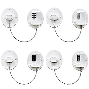 Refrigerator Lock Combination AOSITE 4 Pack Fridge Locks for Adults Mini Fridge Locks for Kids Refrigerator Adhesive Lock Freezer Door Lock Child Safe Keyless Digital Refrigerator Lock Childproof