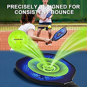 niupipo Pickleball Balls/Pickleball Net, Outdoor Pickleball Balls, USAPA Approved Pickle Balls/Portable Pickle Ball nets for Tournament, High Elasticity & Durable, 3/6/12/36/100 Pickleball Balls Pack