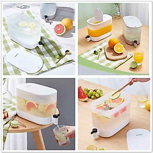 JADERY Plastic Drink Dispenser with Spigot, 1 Gallon Beverage Dispenser Cold Drink Container for Iced Tea