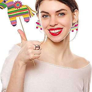 Dreuyet 7 Pairs Cinco De Mayo Earrings for Women Mexican Themed Acrylic Earrings Funny Fiesta Pepper racket Rainbow Horse Hat Earrings Mexican Festival Jewelry Gifts (Cinco De Mayo Earrings)