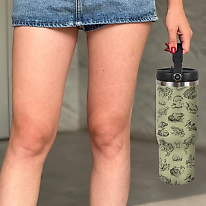 ysnifeiw 30oz Frog Tumbler with Handle and Straw, Stainless Steel Insulated Frog Cup with Top Handle and Lid, Frog Coofee Mug Gifts for Women Men