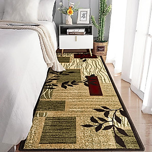 GlowSol Runner Rug 2x6 Plush Thick Rug Geometric Floral Non-Slip Non-Shedding Hallway Runner, Stain Resistant Kitchen Mat Laundry Entryway Carpet Runner, Boho Pet Friendly Runners