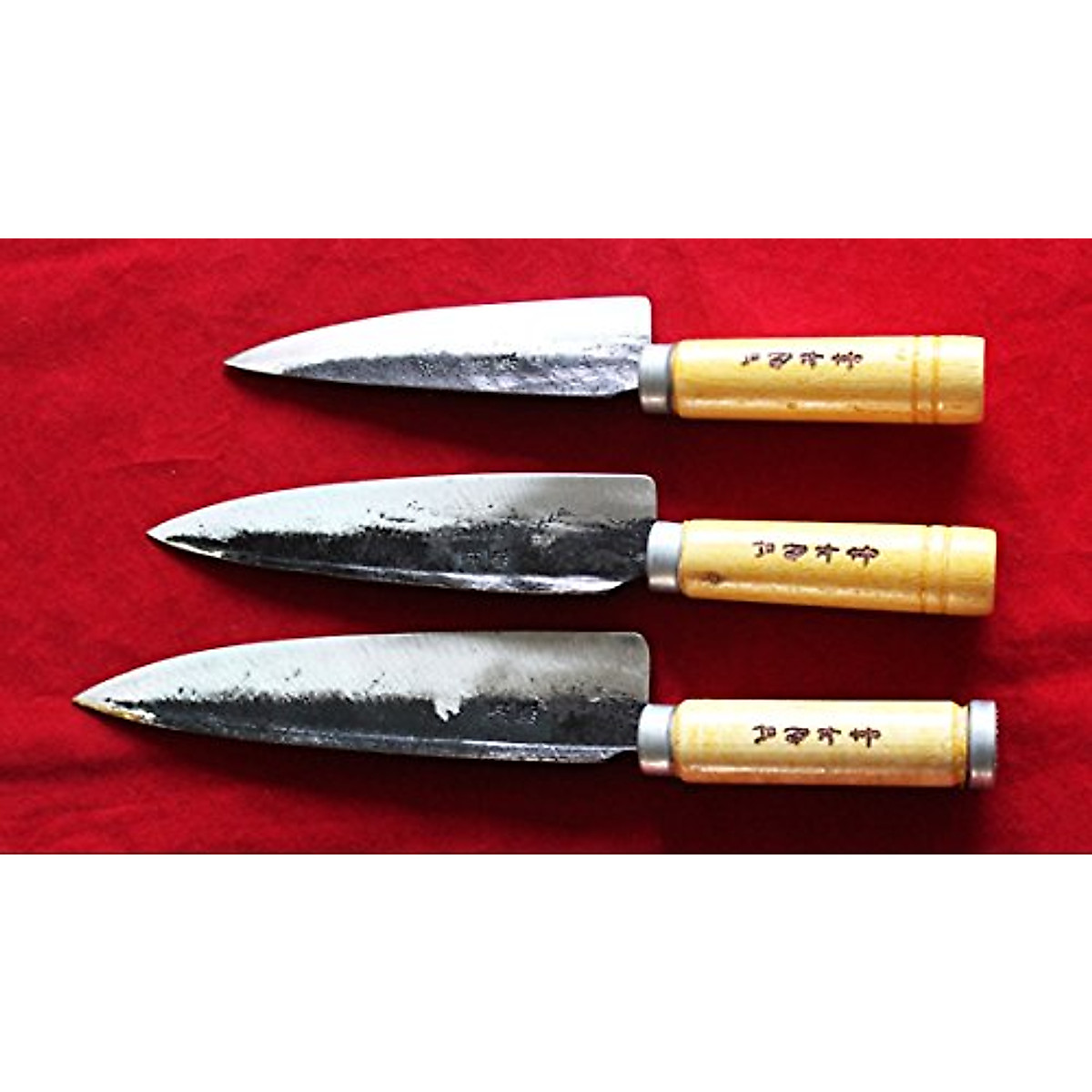 Buheung Rail Forged Cast Iron Kitchen Chef Knife Santoku Handmade 3pcs Gift Set