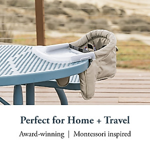 Inglesina Fast Table Chair - Cream + Fast Dining Tray - Portable High Chair for Baby & Toddlers, Infant 6-36 Months - Fits Tables 0.8'' to 3.5'' - Collapsible and Compact Design - Carry Bag Included