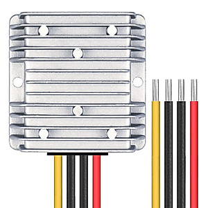 Cllena DC 8V-40V to 12V 10A Automatic Buck Boost Converter Step Down/Up Regulator Voltage Reducer Converter Waterproof Regulated DC Power Supply for Golf Cart Club Car LED Light