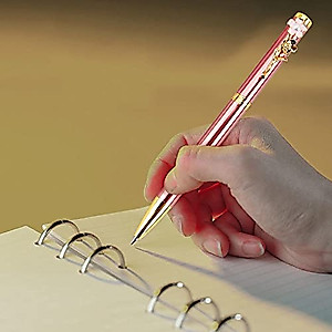 Ballpoint Pens 1PCS Ballpoint Pearl Flower Wedding Metal Copper Pen Office School Supplies Stationery Rose Gold Gift Comfortable Writing Pens (Color : D, Ink Color : Black)