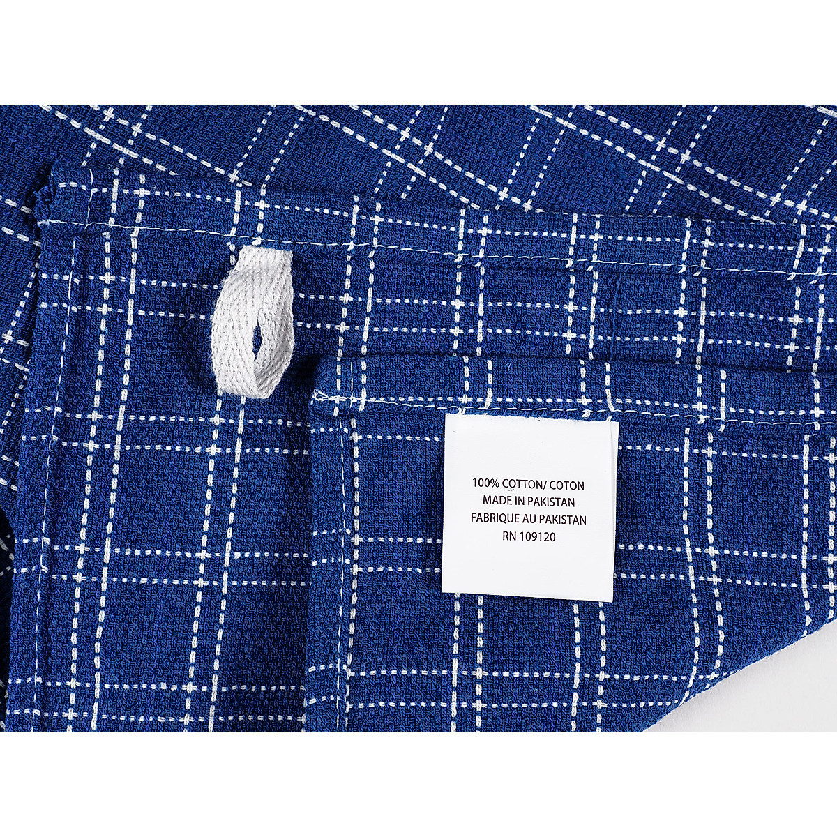 KAF Home Assorted Flat Kitchen Towels | Set of 10 Dish Towels, 100% Cotton - 18 x 28 inches | Ultra Absorbent Soft Kitchen Tea Towels | Perfect for Cooking, Cleaning, and Drying Hands (Navy)