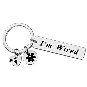 Pacemaker Medical Alert Keychain Pacemaker Gift Emergency Alarm Tag Keychain Emergency Medical Technician Doctor Gift Medical Symbol Emergency First Aid Gift Heart Arrhythmia Awareness Keyring