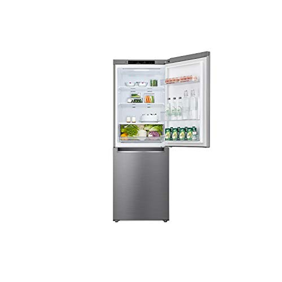 LG LRBNC1104S 24" Bottom Freezer Refrigerator with 10.8 Cu. Ft. Capacity, Door Cooling+, Smart Inverter Compressor, Tempered Glass Shelves, Digital Controls, PrintProof™ Finish, ENERGY STAR® Qualified