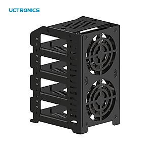 UCTRONICS for Raspberry Pi Cluster, Metal Rack Case with Protection Shield, 4 Removable Layers and 2 Cooling Fans, Support Raspberry Pi 4B, 3B+/3B and Other B Models, Optional 2.5" SSD Mounting Plate