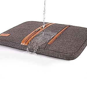 DOMISO 15.6 inch Laptop Sleeve Case Water Resistant Shockproof Protective Computer Bag for 15.6" Notebook/Lenovo IdeaPad ThinkPad/HP Pavilion 15 Envy 15/Dell XPS 15/Asus/Acer, Brown