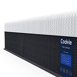 Coolvie Queen Size Mattress, 10 Inch Cooling Gel Memory Foam Mattress, Pocket Innerspring Hybrid Mattress for Motion Isolation & Pressure Relidf, Mattress in a Box, 100 Night Trial