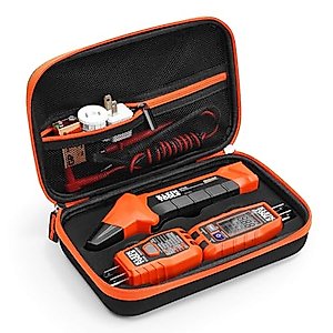 KingSung Hard Case Compatible with Klein Tools ET310 AC Circuit Breaker Finder, 80041 Outlet Repair Tool Kit and RT250 Integrated GFCI Receptacle Tester Accessories,with Smooth Double Zip（Only Case）