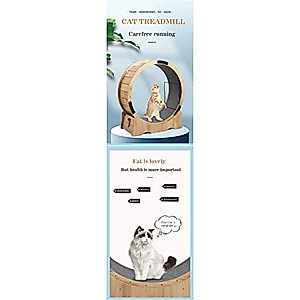 100x39x92cm Silent Pet Treadmill, Wooden Spinner Exercise Wheel Running Wheel, Cat Climbing Frame Weight Loss Device
