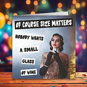 Cult Kitty - Size Matters - Rude Birthday Card for Women - Funny Birthday Card for Women - Humorous, Naughty Birthday Card for Her: Wife, Sister, Mom & Best Friend