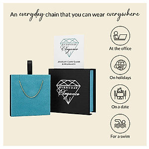 Everyday Elegance Solid 14K Yellow Gold Box Link Chain Necklace for Women | Square Box Chain Design | Spring Ring Clasp | 0.60mm Thickness | 14 Inch Length | With Gift Box