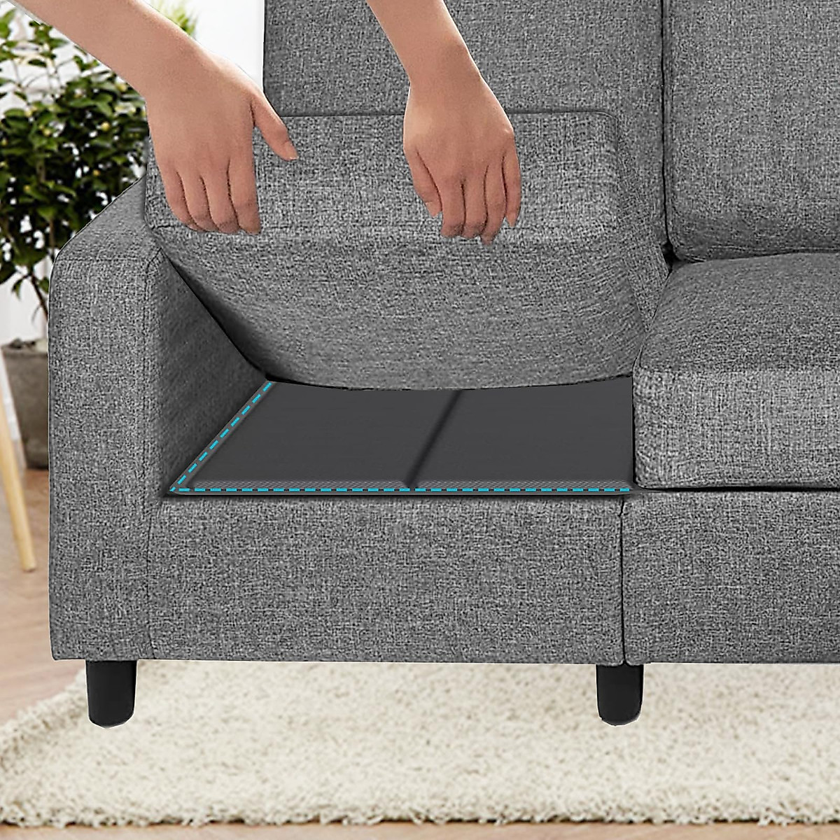 VERONLY Couch Supports for Sagging Cushions - Sofa Saver Cushion Support Board for Sagging Seat,Sofa Replacement Parts Fit Most Loveseat with Non-Slip Durable Surface & Extra Solid MDF Board 17”x44”