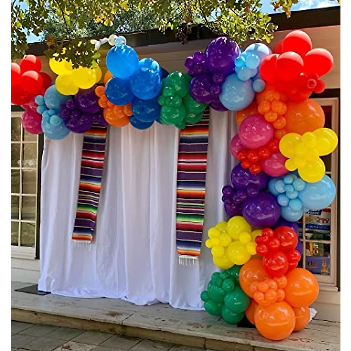 16.3Feet Fiesta Balloons Garland Arch Kit for Mexican Theme Party Rainbow Birthday Birthday Bridal Shower Baby Shower Graduation Party Decorations
