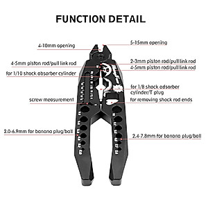 Hobby Fans Metal Shock Absorber Pliers Rod Ball Clamp & Ball Joint Wrench Multi-Function RC Tool Combo Set for 1/8 1/10 RC Car